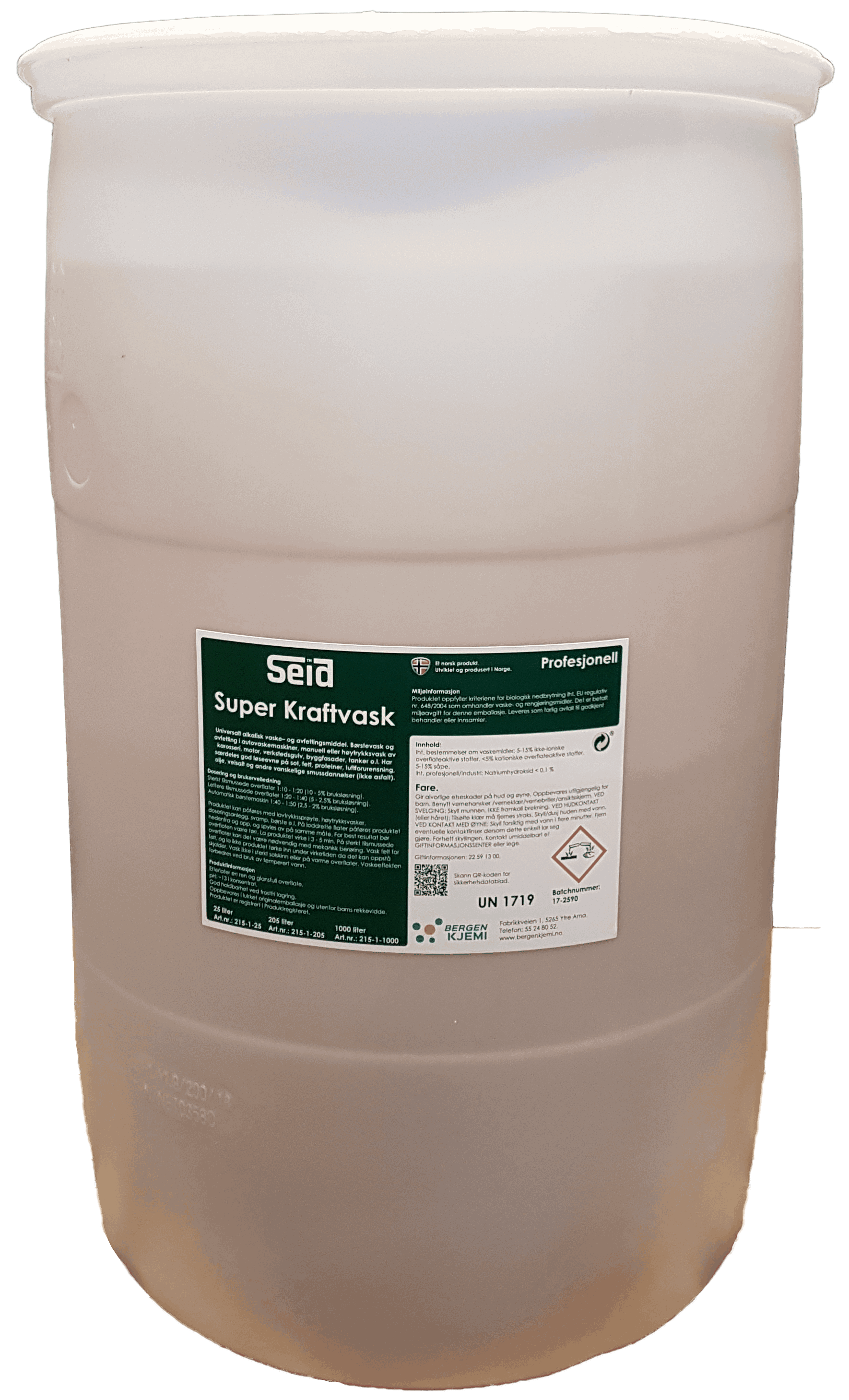 Seid Super Kraftvask. 205 liter. Profesjonell - Bergen Engros
