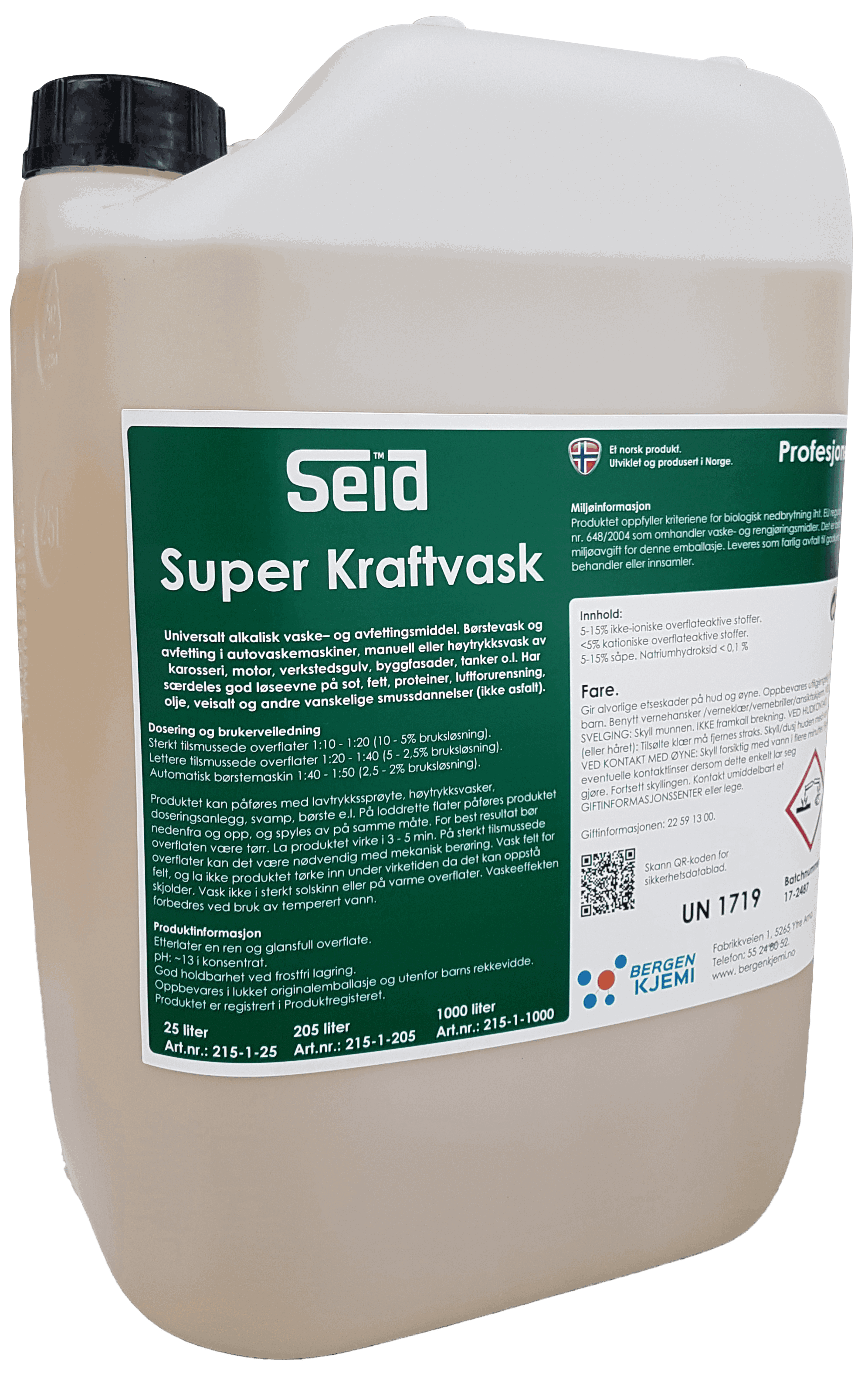 Seid Super Kraftvask. 25 liter. Profesjonell - Bergen Engros